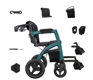 Rollz Motion Performance Rollator with Pneumatic Tires